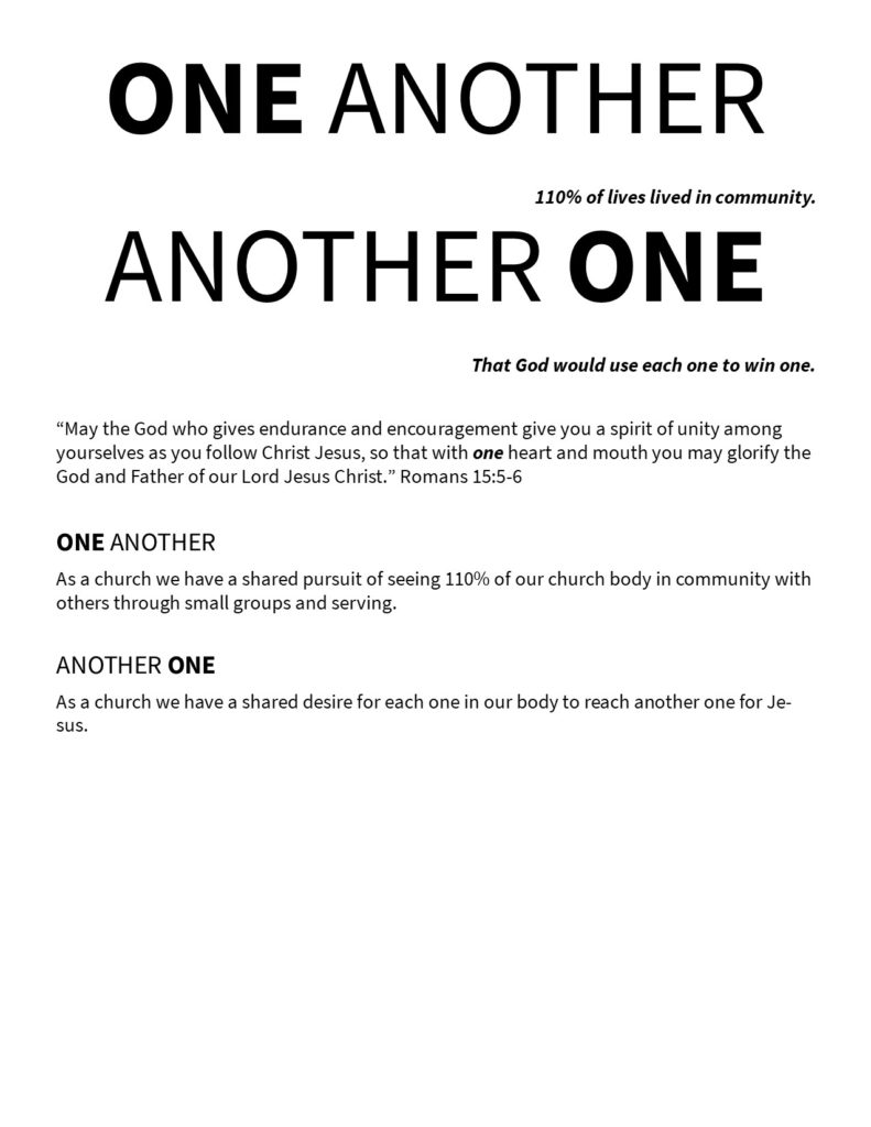 ONE Another | Another ONE – Hayward Wesleyan Church